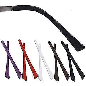 Eyeglass End Tips, 10 Pairs Silicone Anti-Slip Ear Sock Pieces Tube Sleeve Eyewear Soft Replacement Tips ONLY for Thin Slim Flat Wire Eyeglass Sunglasses Legs - 5 Colors