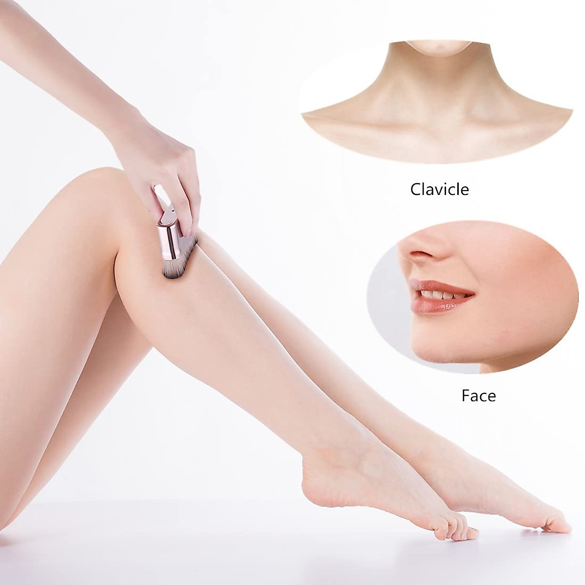 GOERTI Self Tanner Brush, Kabuki Brush for Body, Professional Body Makeup Brush for Flawless Leg Makeup, Bronzer Shimmer Glow Blend Brush, High Density Foundation Brush Makeup Brush for Cream