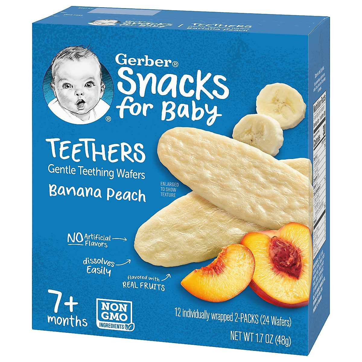 Gerber Teethers, Banana Peach, 1.7 oz, 12 count Box