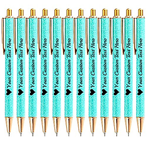 10PCS Personalized Ballpoint Pens with Stylus Custom Imprint Glitter Ballpoint Pen with Name Customized Ballpoint Pens Gift for Teacher Men Women