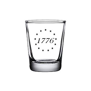 Rogue River Tactical Betsy Ross 1776 USA Flag Tattered Shot Glass Gift For Military Veteran or Patriotic American
