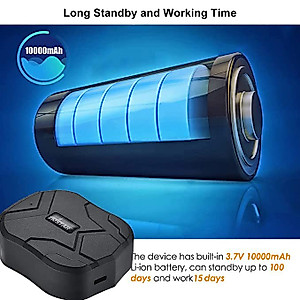 TKSTAR 4G GPS Tracker for Vehicles Hidden 10000mAh Car Tracker with Strong Magnet Real-time Anti-Theft Vehicle Tracking Device for Car/Motorcycle/Truck/Boat/Fleets-4G TK905B