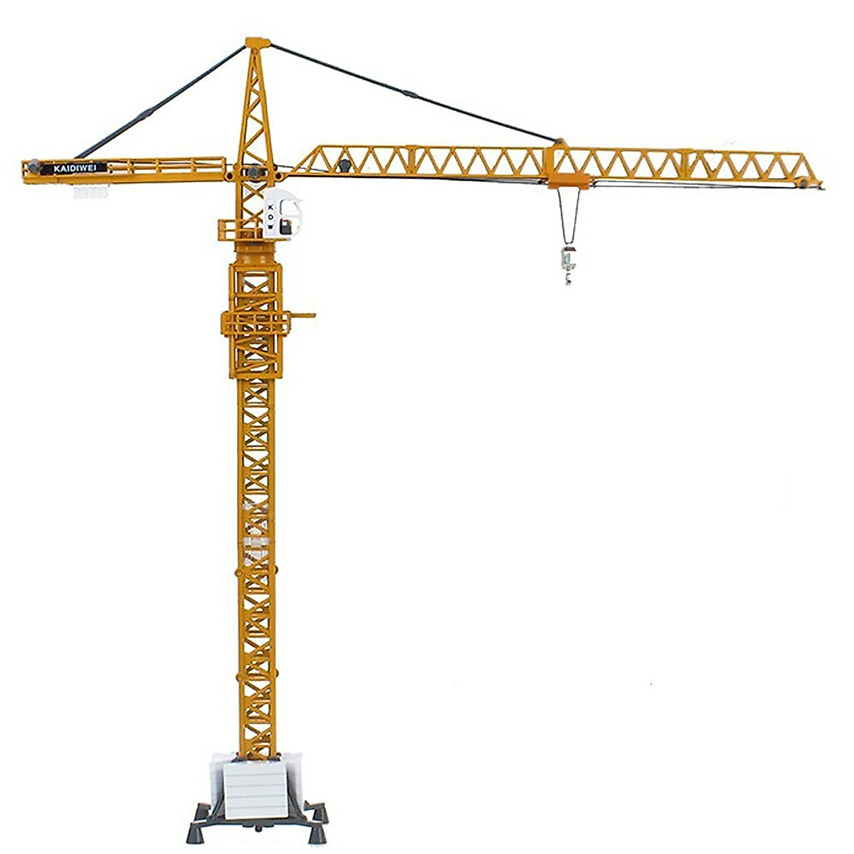 KAIKEA 1/50 Scale Metal Diecast Tower Crane Metal Construction Vehicles Model Toy, Cab 360 ° Rotated, for Kids and Adults