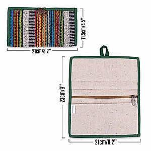 Freakmandu Collections Women's Wallet Vegan - Handmade Bifold Wallet 100% Cotton Made in Nepal