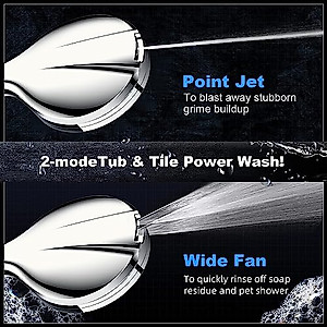 High Pressure Shower Head with Handheld - Filtered Shower Head with Pause and Jet 𝟏𝟎 Modes, Removable Powerful Pressure Hand Held Showerhead with Extra Long Hose and Detachable Filter