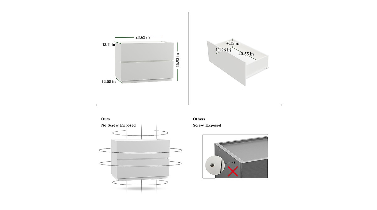 Stylish Stackable 2 Drawer Dresser for Any Room