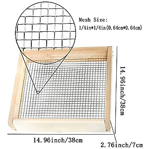 ZYSM Sifter for Garden, Hand Held Multi-Purpose Wood Compost Soil Screen Dirt Cedar Garden Sifter for Compost Sifting Soil, Dirt, Peat Moss and Potting Soil 01