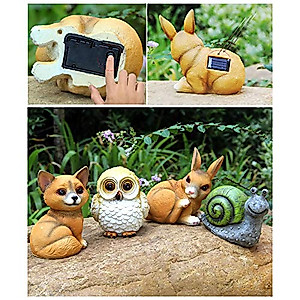 Cozyhoma Solar Powered LED Light Garden Decor, Outdoor Statue Lights Animal Figurine Night Light Home Garden for Backyard Pathway Yard Patio