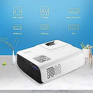 Mini Projector, Iolieo 2022 Upgraded HD Home Projectors, 240'' Display 100000 Hours LED Life, Dual Speakers Portable Projector, Compatible with USB, HDMI, VGA, AV, Laptop,Smartphone