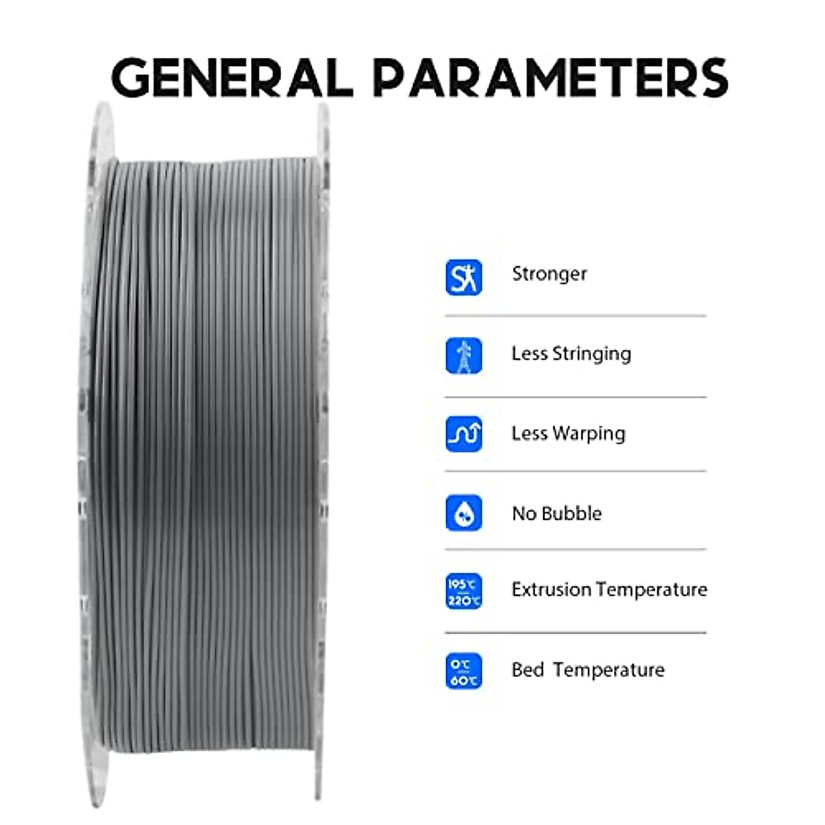 Creality PLA Filament 1.75mm, Ender Upgrade CR Series 3D Printer PLA, 1kg(2.2lbs)/Spool, Dimensional Accuracy ±0.03mm, Fit Most FDM 3D Printer(Silver PLA)