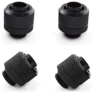 SDTC Tech 4-Pack G1/4" to 3/8" ID 5/8 OD Quick Tighten Compression Fitting for Soft Tubing, PC Water Cooling System Soft Tube Connectors