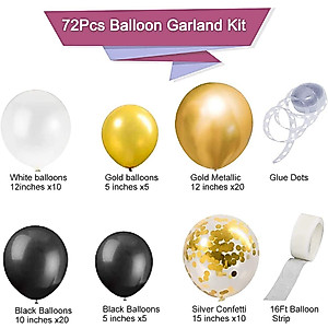 Kauayurk 70th Birthday Banner Backdrop Decorations & Balloon Garland Arch Kit for Men Women, Gold Extra Large Cheers to 70 Years Birthday Party Supplies, Seventy Birthday Poster Photo Booth