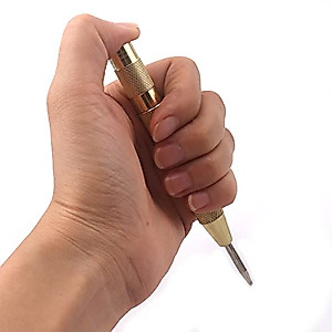 LWCUSNJ 4 Piece Step Drill Bit Set and Automatic Center Punch, HSS Nitriding Black Spiral Fluted Drill Bits for Hardened Metal, Stainless Steel, Wood, Plastic,6mm Hex Shank,Sizes 4-12mm/4-20mm/4-32mm