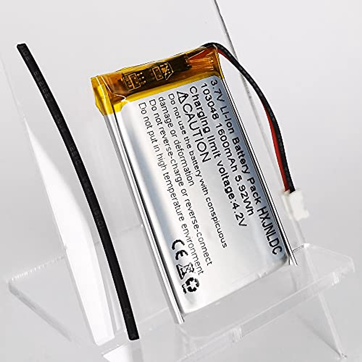 DC 3.7V 1600mAh 103048 Rechargeable Polymer Lithium ion Battery Replacement for DIY 3.7-5V Electronic Product, Mobile Energy Storage Power Supply