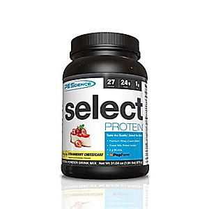 PEScience Select Low Carb Protein Powder, Strawberry Cheesecake, 27 Serving, Keto Friendly and Gluten Free
