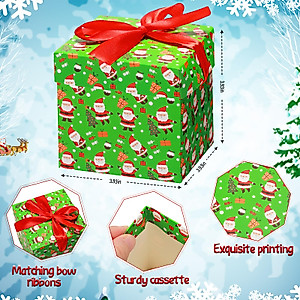 Cholemy 36 Pieces Christmas Gift Boxes with Lids Small Squared Boxes with Ribbon Xmas 4x4x4 Boxes Holiday Bow Box Gift Wrap Boxes for Christmas Party Favor Present Packaging, 12 Designs