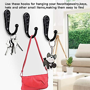 36 Pieces Wall Mounted Hook/Single Coat Hanger and 72 Pieces Screws (Black)