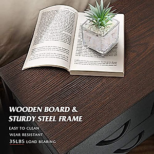 WLIVE Dresser with 4 Drawers, Storage Tower, Organizer Unit, Fabric Dresser for Bedroom, Hallway, Entryway, Closets, Sturdy Steel Frame, Wood Top, Easy Pull Handle, Dark Grey