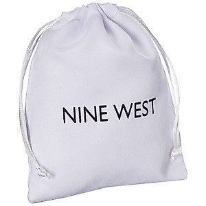 Nine West Women's Silvertone and Jet Black Drop Earrings