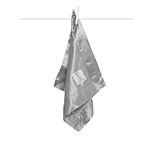 Little Giraffe Chenille Satin Blanky 17" x 17", Silver