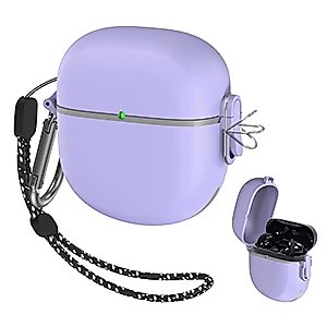 [Upgrade Secure Lock] Bose QuietComfort Earbuds II 2022 Case, YIPINJIA Full-Body Shockproof Armor Protective Cover for New Bose QuietComfort Earbuds 2, TPU Hard Shell with Lanyard and Keychain(Purple)