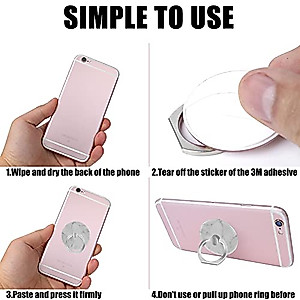 AILIFE Cell Phone Ring Holder Stand, 3 Pack 360 Degree Rotation Finger Ring Stand, Universal Metal Ring Grip, Phone Finger Kickstand, Round-Shaped Finger Grip Loop for Smartphones, Tablets (Marble 2)