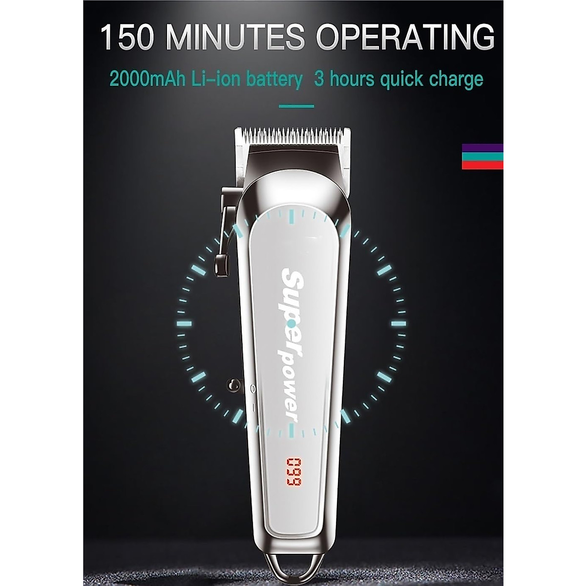 HARUE Hair Clippers for Men, Hair Trimmer Cordless Hair Clipper Electric Haircut Machine Adjustable Hair Cutting Machine Portable Clippers for Men