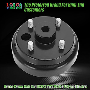 10L0L Golf Cart Brake Drum Hub Assembly for EZGO TXT PDS 1982-up Electric & 1982-1993 2-Cycle Gas, OEM# 19186G1P 19186-G1P