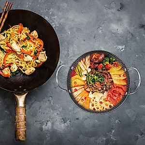 Hemoton Ramen Cooker 1pc Small Hot Pot Travel Steel Wok Anti-Scratch Stainless Steel Non Stick Frying Pans