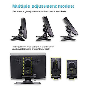 JPP Backup Camera Monitor 7 Inch Rearview Reversing LCD Monitor, Backup Monitor for car Two Video Input Plug V1/V2 Car Rearview Cameras for RV, Truck, Pickup, Van