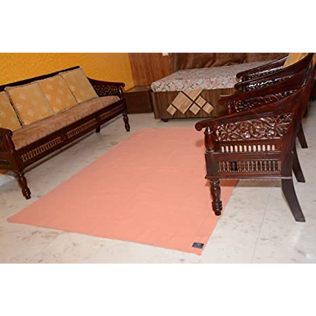 Rajputana Export Handmade Braided Rectangle Shape Cotton Rug/Rugs for Bedroom/Cream Rug/Cotton Rug/Organic Rug/Handmade Rug (Black, 4x6 Ft.)