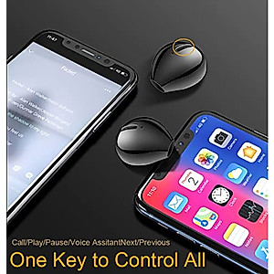 Loluka Invisible Earbuds 20 Hours Playtime Mini Bluetooth Earbuds True Wireless Earbuds Stereo HiFi Music IPX5 Waterproof Noise-Cancelling Discreet with Wireless Charging Case