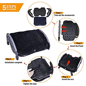 Scalebeard Rocking Foot Rest for Under Desk at Work,Two Mode of Use Footrest with Removable Warmer Feet Pocket for Home,Office,Gaming,Computer,Ergonomic Foot Stool with Massaging Beads for All Seasons