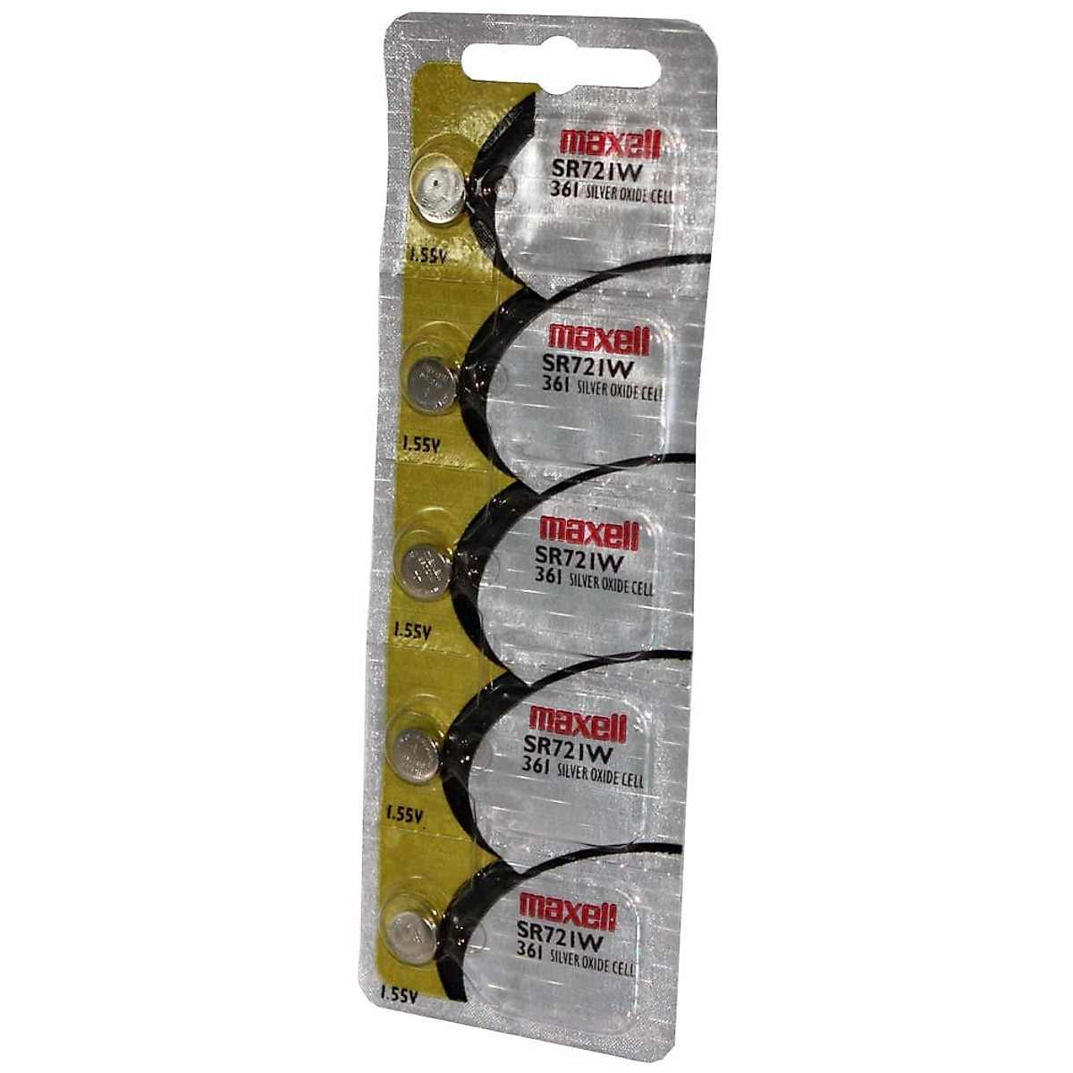 Maxell Watch Battery Button Cell SR721W 361 (Pack of 5)