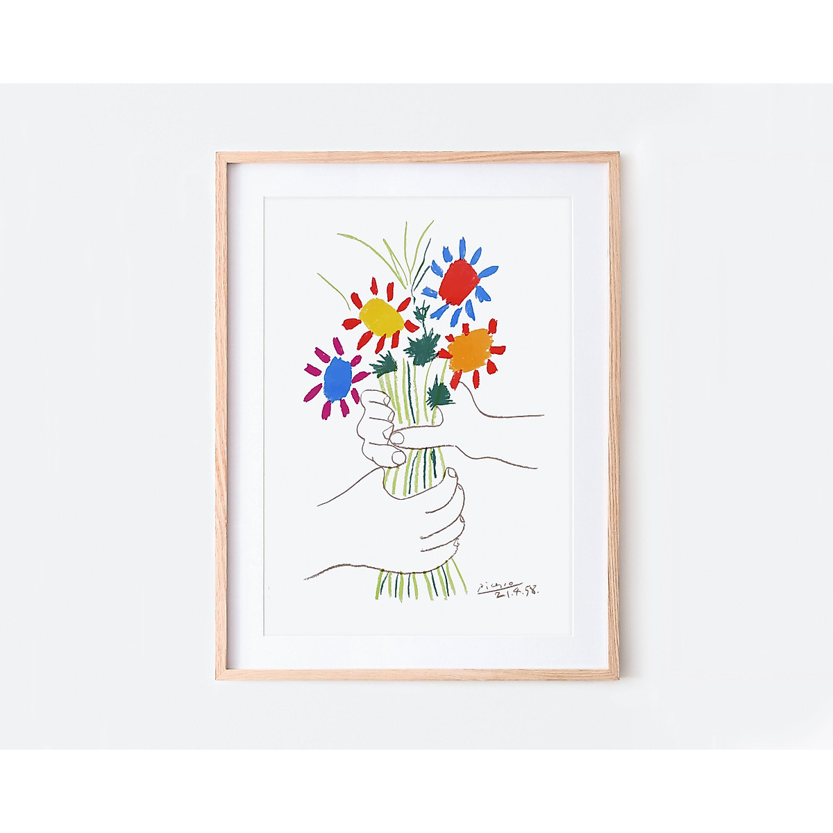 Wall Art Print Picasso Print, Picasso Bouquet of Peace Art Print, Picasso Poster, Pablo Picasso Flowers Lithograph, Vintage Poster, Exhibition Poster #PP31 11x17 Inches