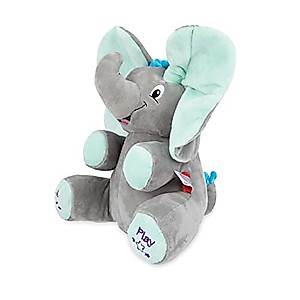 Nuby Peek a Boo Friends Animated Plush Toy with Music and Interactive Play, Baby Elephant