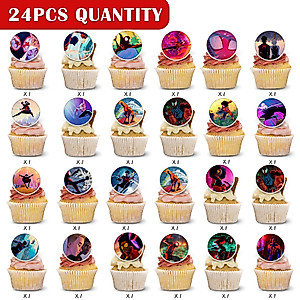24pcs Spider Cake Toppers Cupcake Ring Decor for Kids Spider Theme Birthday Party Supplies Baking Decorations Party Favors