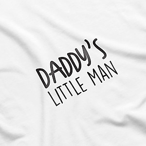 Organic GOTS Certified Baby Onesie Unisex Bodysuit 0-18 months - Daddy's Little Man | Cute Funny Dad Present (Daddy's Little Man, 6-9 Months)
