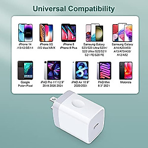 20W Super Fast Charger Type C Wall Plug Adapter Quick Charging Block Compatible Samsung Galaxy A14 5G/A54/A13/A23/A53/A03s/A34/S23/S22/S21FE/Z Fold,iPhone,PD 3.0 USB C Wall Charger Box for Pixel 7 Pro