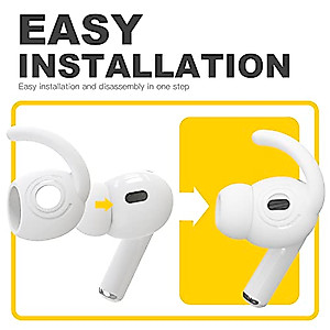 3 Pairs DamonLight Ear Hooks for AirPods Pro 2 Anti-Slip Anti-Scratches Sport Ear Tips Compatible with AirPods Pro 2nd Generation 2022 Released - White