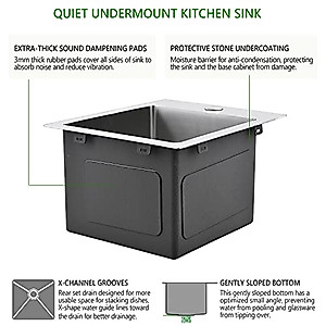 13x15 Stainless Steel Drop in Small Bar Sink, Swift Horse 13 Inch 16Guage Stainless Steel Topmount Small Bar Sinks Outdoor Sink Rv Sinks Small Prep Bar Sink