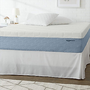 Amazon Basics Memory Foam Mattress, Medium Firm, Cooling Gel, King Size Mattress, CertiPUR-US® Certified Foam, 80 x 76 x 12 inches, White/Gray