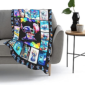 Versatile Super Soft Printed Bed Blanket Cute Flannel Fleece Blanket Cozy Warm Plush Blanket for Sofa Living Room or Outdoor Camping, Gift for Family & Friends (50" x 40")