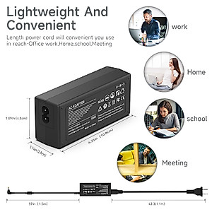 65w Laptop Charger for Toshiba Satellite A205 A215 A655 C55 C55D C55T C655 C675 C855 L55 L655 L675 L745 L755 L855 P755 S55 Toshiba Portege Z30 Z930 Z830 Satellite Radius 11 14 15 DC Power Supply Cord