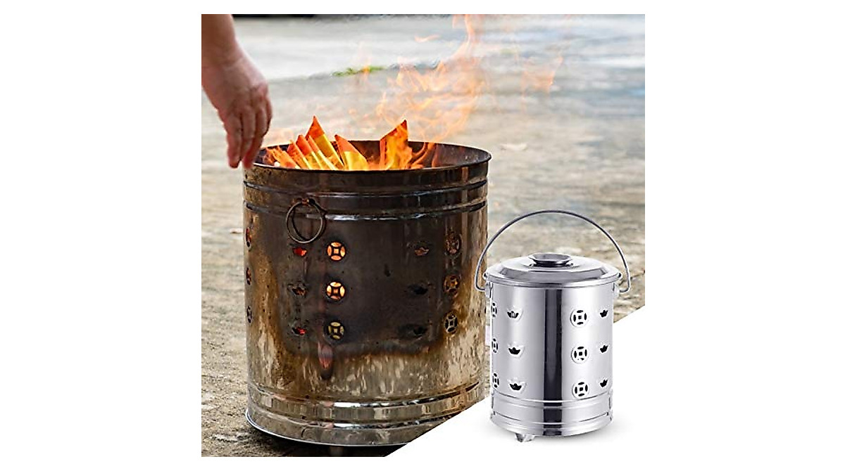 Happyyami Garden Incinerator | Durable Stainless Steel Fire Bin