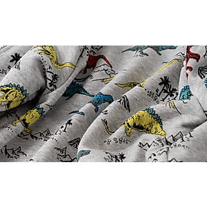 HUAER& Baby Boys' Cotton Cartoon Fox Zip Front Jacket Hoodie Sweatshirt (2-3T, Dinosaur)