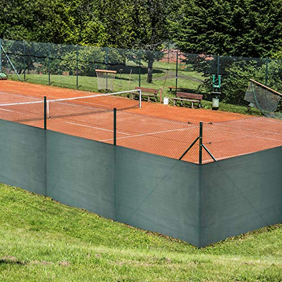 Relaxdays Fence Netting, Privacy Shield for Fences & Railing, HDPE Net, UV-Resistant, Weatherproof, 1.8 x 6 m, Green