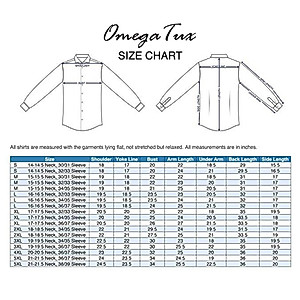 OmegaTux Omega Mens Regular fit Solid Dress Shirts w/Convertible Cuffs Burgundy (21.5-37)