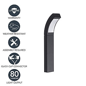 Sterno Home GL33872BK Paradise Low Voltage LED Path Light with Frosted Plastic Lens,3-Watt, Black