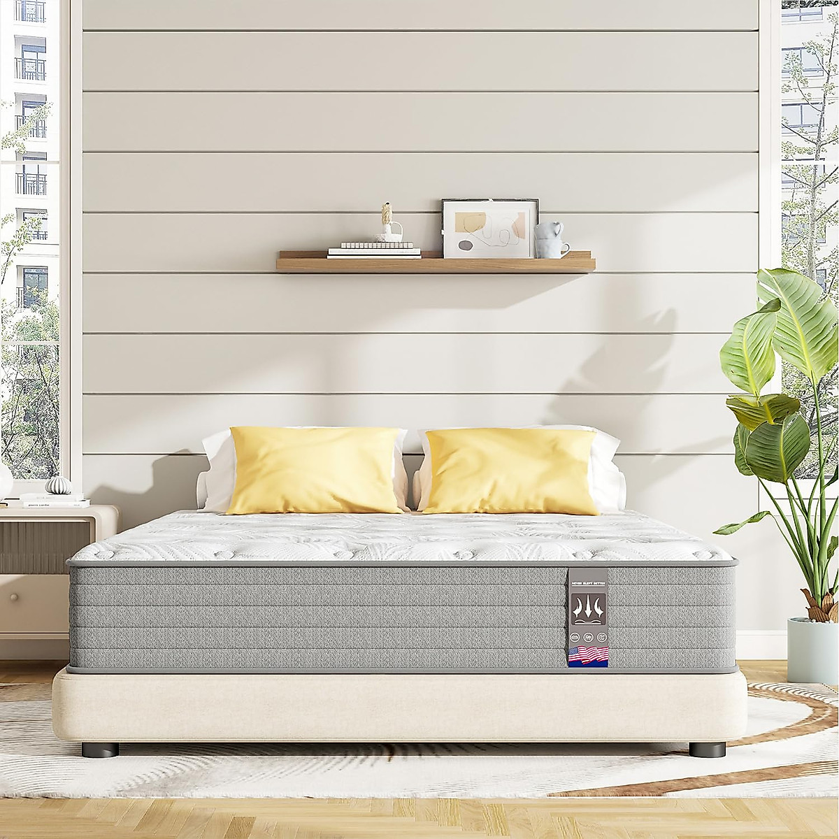 6V-Sermmoo Twin XL Mattress,12 Inch Hybrid XL Twin Mattress in a Box with Gel Memory Foam,Individually Pocket Springs for Pressure Relief,Edge Support,Medium Firm,CertiPUR-US,38"*80"*12"
